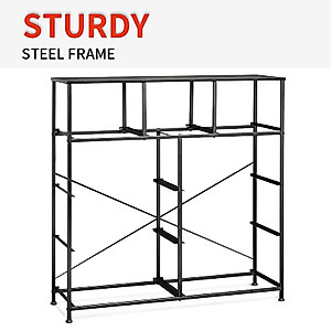 Panana Tall Dresser for Bedroom with 9 Drawers, Storage Dresser Organizer Unit, Fabric Dresser for Bedroom, Closet, Chest of Drawers with Fabric Bins, Steel Frame, Wood Top (Light Grey)