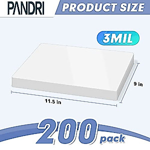 Laminating Sheets, PANDRI 200 Pack Thermal Laminator Pouches Holds 8.5 x 11 Inch, 3 Mil Clear Laminator Paper 9 x 11.5 Inch, Letter Size