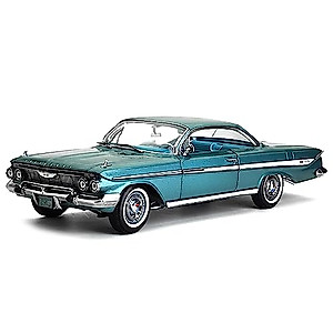 1961 Chevy Impala Sport Coupe Twilight Turquoise Metallic with Turquoise Interior American Collectibles Series 1/18 Diecast Model Car by Sun Star SS-2109