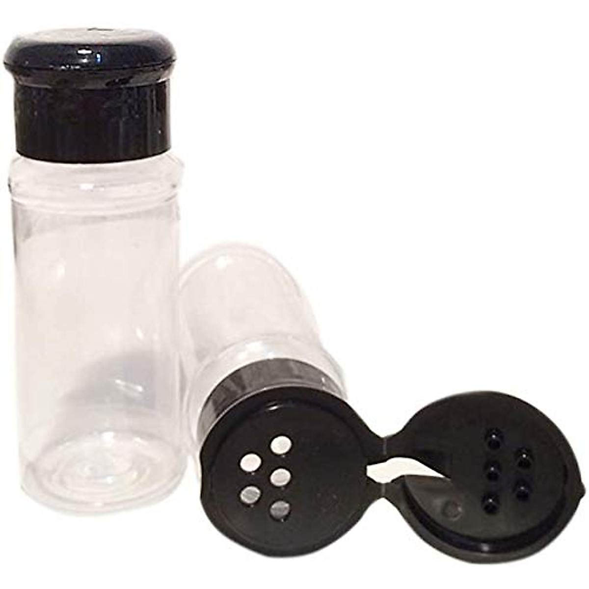 25 Pcs Empty Plastic Spice Bottles Set for Storing Barbecue Seasoning Salt Pepper and More 90 ml/3 oz Black