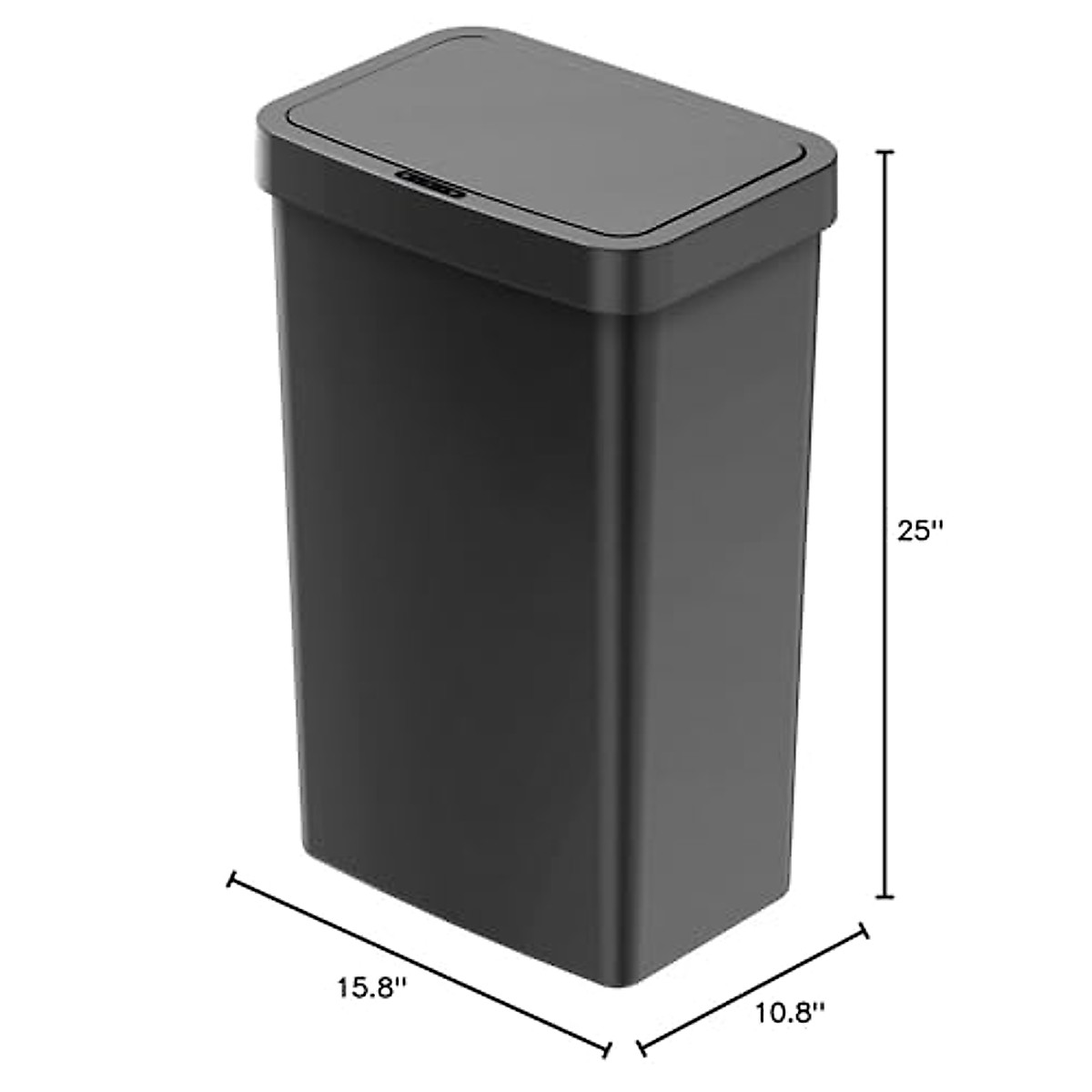 SPABOY 13.2 Gallon Trash Can, Plastic Motion Sensor Kitchen Trash Can, Black, KYH-003