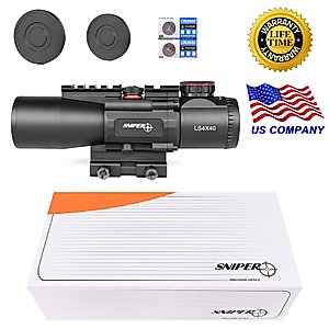 4x40mm Prism Scope GIII LS4X40 Red/Green/Blue Illuminated Reticle 4X Prism Scope (Chevron Reticle)