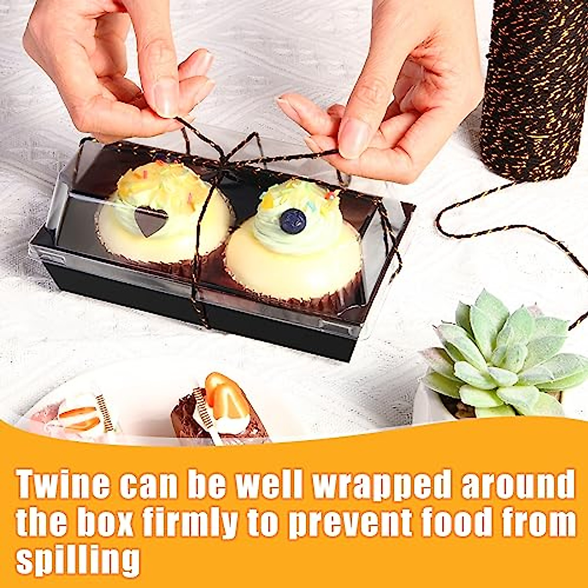 150 Pcs Paper Charcuterie Boxes with Clear Lids and Cotton Rope 5.5 Inches Disposable Food Containers Bakery Boxes for Dessert, Sandwich, Cupcake, Cookie, Chocolate, Strawberry (Black)