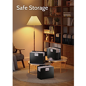 SortRax Plastic Expanding File Pockets, 6" Expansion Accordion Folder, Letter Size, 10 Pack - Matte Black