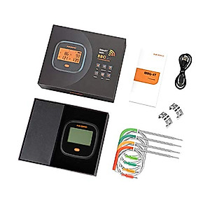 Inkbird WiFi Meat Thermometer, Wireless Grill BBQ Thermometer with Calibration, 4 Colored Probes, LCD Screen, Remote Monitor Digital Cooking Food Oven Thermometer
