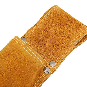 Electrodes Welding Rod Bag Leather Rod Holder Thickened Cowhide Anti Scald Welding Rod Holder Electrode Holder Split Cowhide Leather Welding Rod Bag Yellow