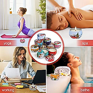 Christmas Scented Candles Gifts Sets: 9 Pack Natural Soy Wax Candle Set with Fragrance Essential Oil Perfect Women Valentine's Gift for Stress Relief and Aromatherapy