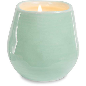 Pavilion Gift Company 77111 Plain Dandelion Wishes - Some See a Weed Some See a Wish Green Ceramic Soy Serenity Scented Candle,