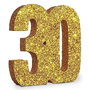 Eploger 30th Birthday Decorations for Men and Women,30th Anniversary Decorations,Glod Glitter 30th Birthday Centerpieces for Table Decorations,Number 30 Table Topper Decor