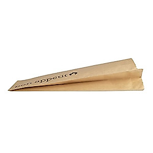 Restaurantware Bag Tek 6.5 x 4.1 Inch Foil Food Bags 100 Half Gallon Hot Dog Wrappers - Greaseproof Non Vented Kraft Paper Hot Food Wraps Disposable For To Go Meals