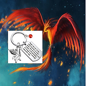FEELMEM Rising Phoenix Bird Jewelry People Rise Out of The Ashes Fire Bird Keychain New Beginning Gifts Encouragement Recovery Graduate Gifts (Phoenix-ky)
