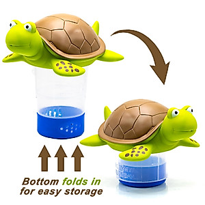 WWD POOL Premium Chlorine Floater, Animal Floating Pool Chlorine Dispenser for Chemical Tablets Fits 3 Inch Tabs Bromine Holder(Turtle)
