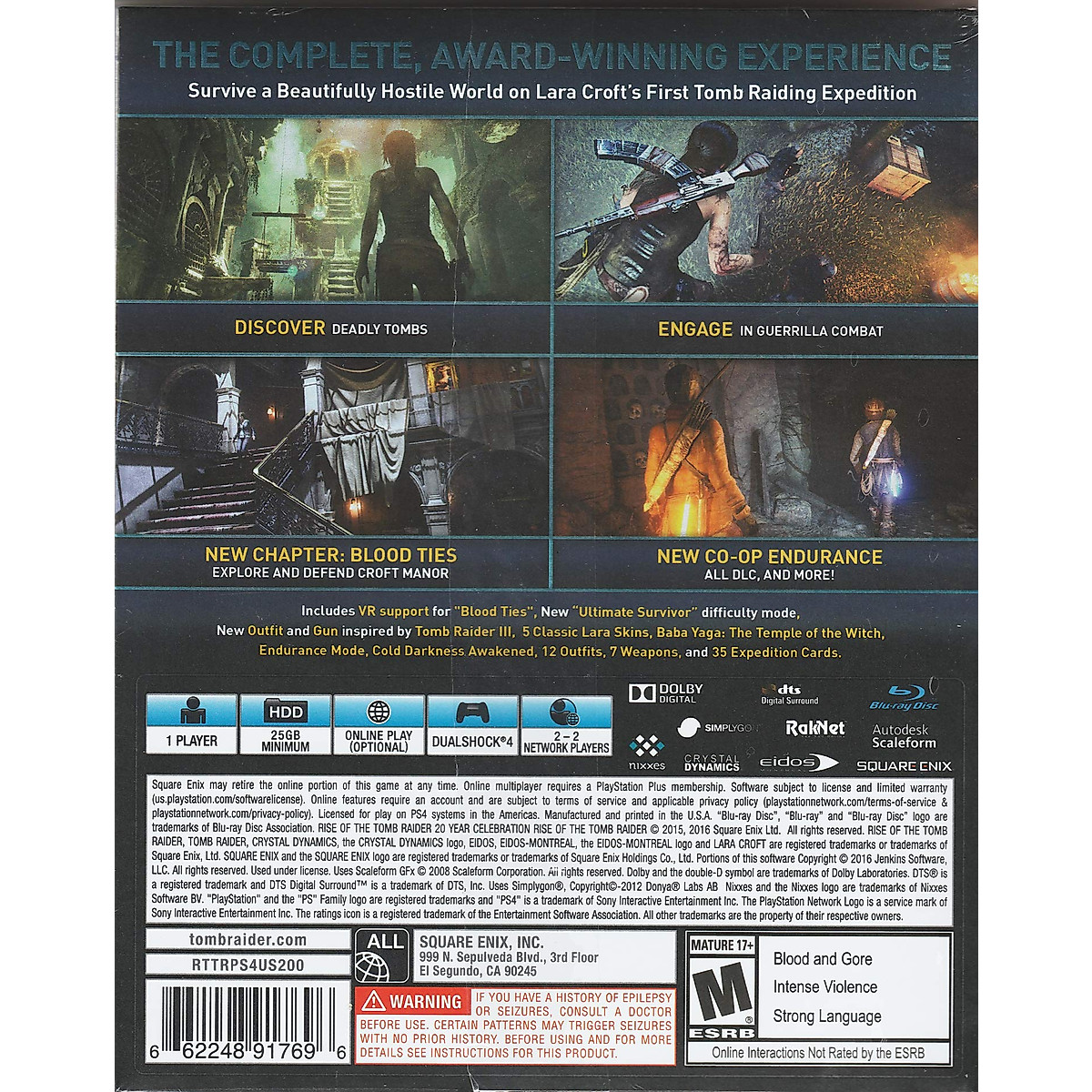 Rise of the Tomb Raider 20 Year Celebration Edition w/ Art Book - PlayStation 4