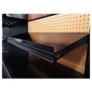 1" H Metal Front Fence for Gondola 1/4" Holes or Wood Shelf - Black - 48" L - 10 Pack