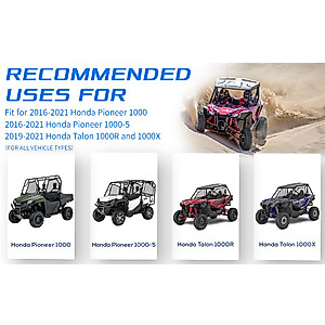 For 2016-2021 Honda Pioneer 1000/2016-2021 Honda Pioneer 1000-5/2019-2021 Honda Talon 1000R and 1000X - Replaces 06451-HL4-A01 Front and Rear Ceramic Disc Metal Heavy Duty Brake Pads (4 Sets)