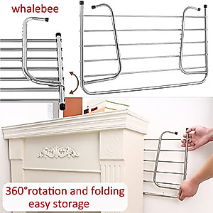whalebee Stainless Steel Clothes Hanger Rack, Laundry Rack Clothes Drying Rack Wall-Mounted Multifunction 40/50/60/70/80cm Space Saving, for Clothes Sheets Folding Towel Rack