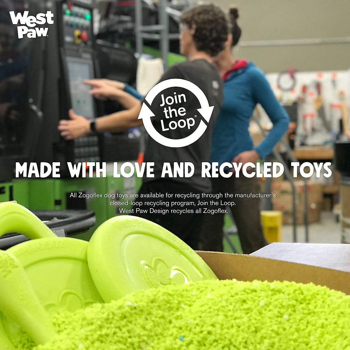 WEST PAW Zogoflex Hurley Dog Bone Chew Toy – Floatable Pet Toys for Aggressive Chewers, Catch, Fetch – Bright-Colored Bones for Dogs – Recyclable, Dishwasher-Safe, Non-Toxic, Large, Granny Smith