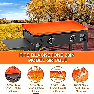 Eibodian Silicone Griddle Mat for 28" Blackstone, Upgraded Full-Edge Blackstone Griddle Cover, Heavy Duty Food Grade Silicone Grill Mat Protects Grill Year-Round