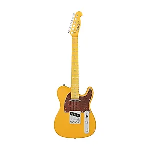 CNZ Audio TL Mini Electric Guitar - White Finish, Black Pickguard, 3/4 Short Scale, 7/8 size Guitar, 2 Single Coil Pickups, C Shaped Maple Neck, Classic Look & Feel