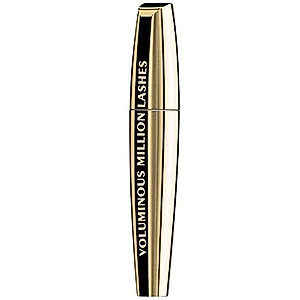 L’Oreal Paris Makeup Voluminous Million Lashes Mascara, Volumizing, Defining, Smudge-Proof, Clump-Free Lengthening, Collagen Infused Eye Makeup, Amplifying Mascara Brush, Blackest Black, O.3 Fl Oz