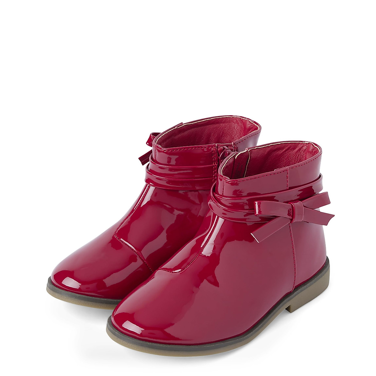 Gymboree,and Toddler Faux Leather Booties Ankle Boot,Red,Youth 2