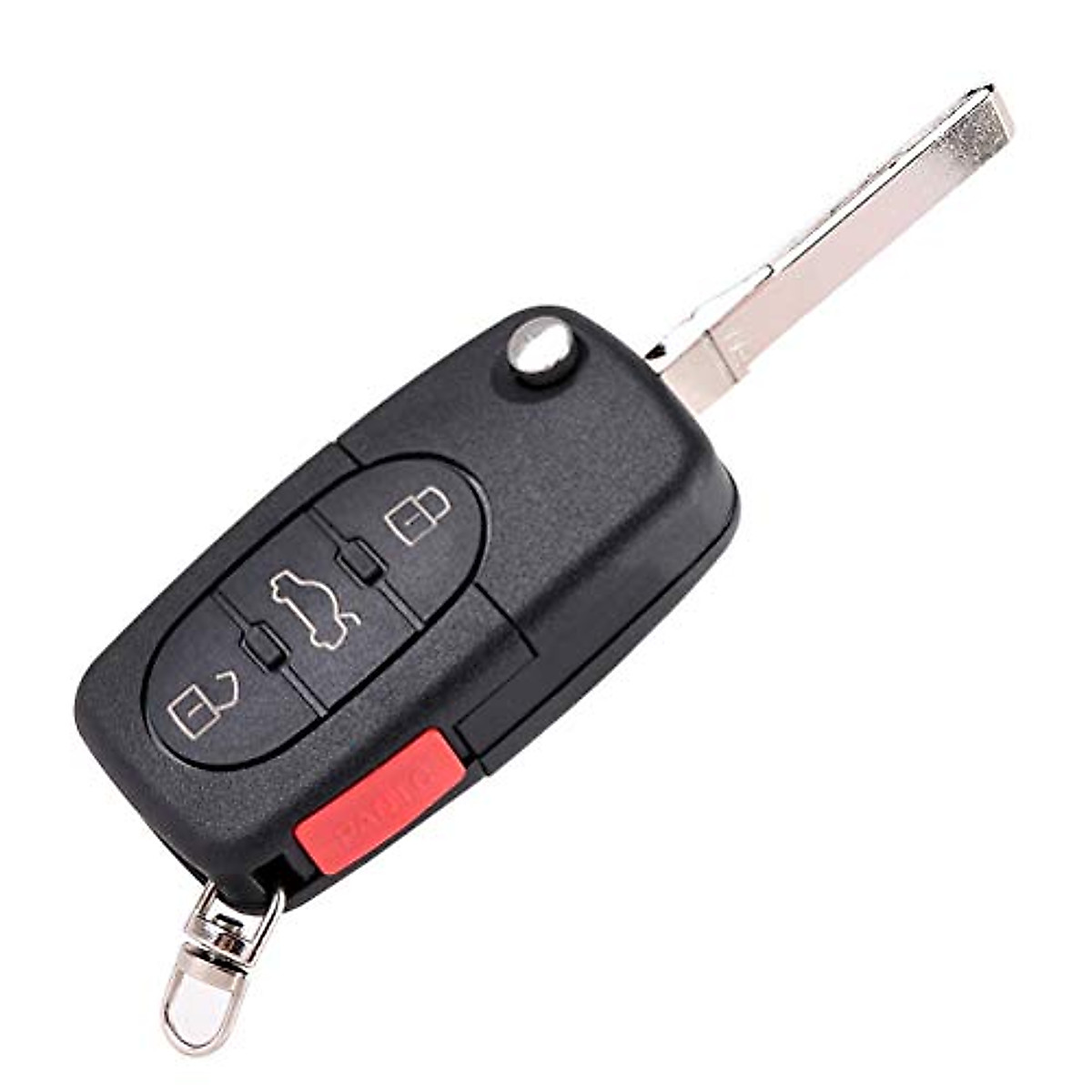 OCPTY 1 X Flip Key Entry Remote Control Key Fob Transmitter Replacement for Audi A4 A4 Quattro A6 A6 Quattro A8 A8 Quattro Allroad Quattro Cabriolet 4D0837231P 4 Buttons