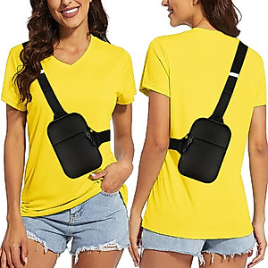 Mini Sling Bag Men Women Small Crossbody Bag Fanny Packs Casual Phone Chest Bag Personal Pocket Bag Backpack for Travel Hiking (Mini-Black)