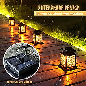 JHBOX Solar Lanterns Outdoor Waterproof Hanging Solar Lantern Lamp 30 LED Solar Tree Lights Outdoor, Solar Camping Lights, Lantern Decorative for Patio Yard Camping Garden Christmas Decor ( 1 Pack )