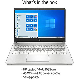 HP Newest 2021 14" Diagonal HD Laptop PC, Intel Core i5-1035G1 Processor, Intel UHD Graphics, 8GB SDRAM, 256GB SSD, 802.11ac, Bluetooth 5, HDMI, Windows 10, Natural Silver W/ Valinor Accessories