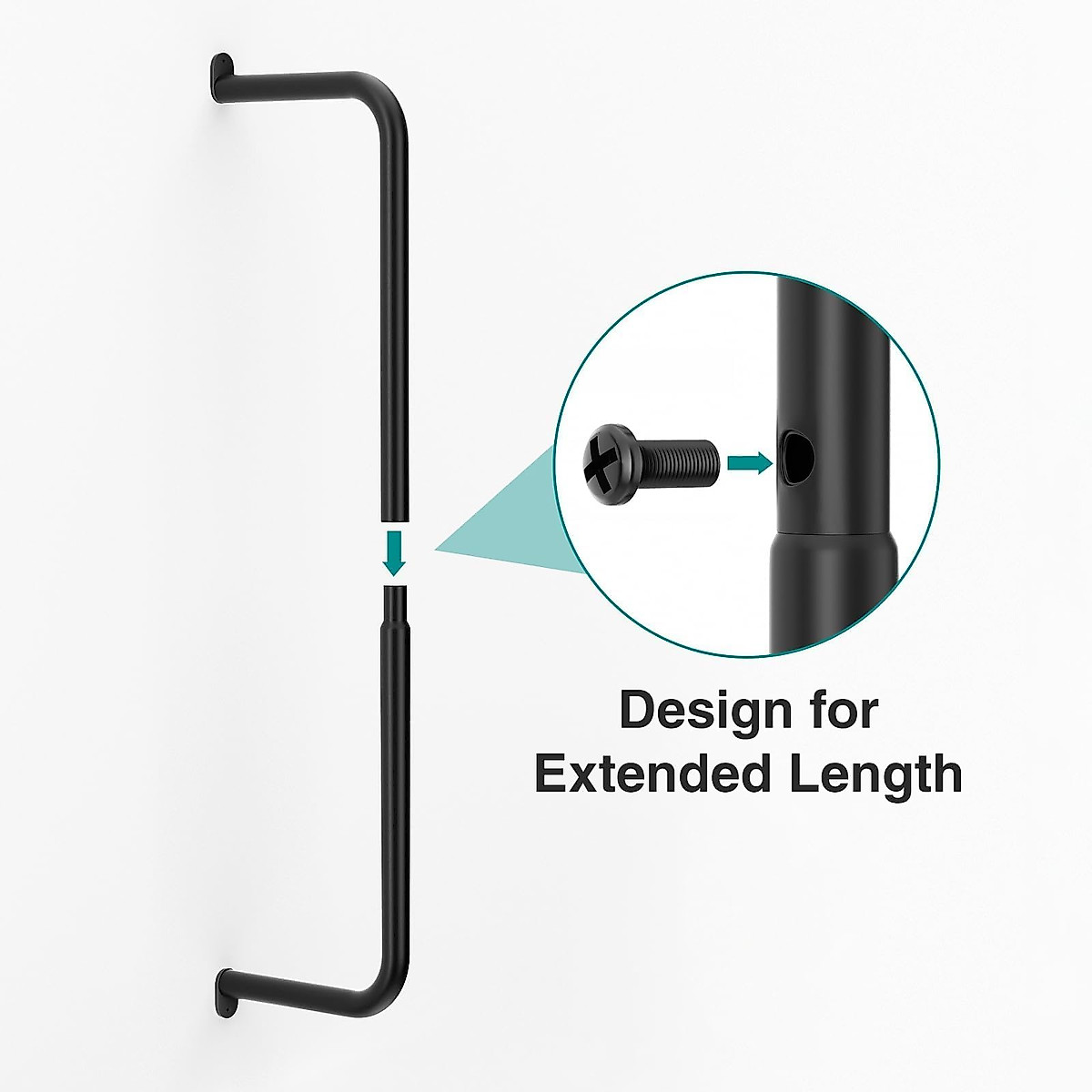 Josmimic Towel Rack for Rolled Towels: Towel Holder Wall Mounted Can Holds 5 Large Towels - Matted Stainless Steel for Bathroom - Black 22.78 Inch