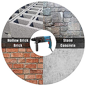 APACALI 9 Piece SDS Plus Masonry Drill Bit Set 3/16" - 5/8" Carbide Tip Rotary Hammer Drill Bits with 3/8 inch SDS-Plus Shank for Brick, Masonry, Concrete, Rock, Ceramic Tile, Cement