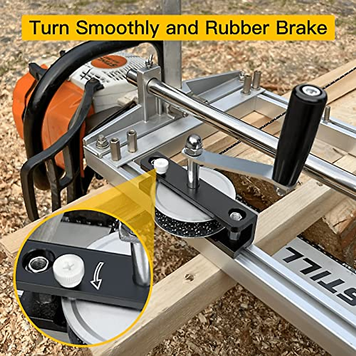 HOTYELL Chainsaw Mill Winch Kit for Chain Saw Milling - Efficient Chainsaw Accessories with Lever Arm, Perfectly Balances the Saw Mill, Easier and Smoother