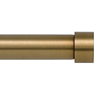 Ivilon Drapery Window Curtain Rod - End Cap Style Design 1 Inch Pole. 72 to 144 Inch Color Warm Gold