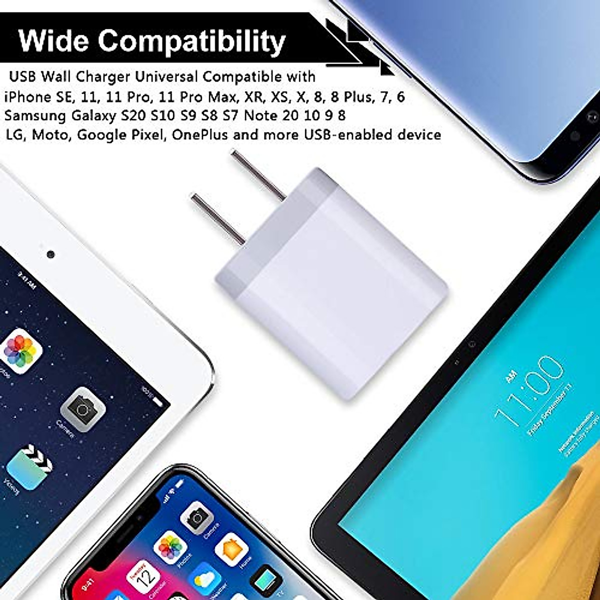 USB Wall Charger, Cube Charger 2 Port Charging Box 4Pack 2.1A/5V Home Travel Charger Plug USB Power Adapter Charging Station Base for iPhone 14 13 12 11 Pro Max XR XS X 8 7 6 Plus, iPad, iPod,Samsung