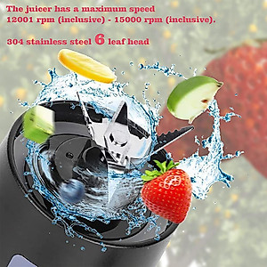 Feadem Portable Blender, USB Rechargeable, 380ml Capacity, 6pcs Stainless Steel Blades, Easy to Use and Clean
