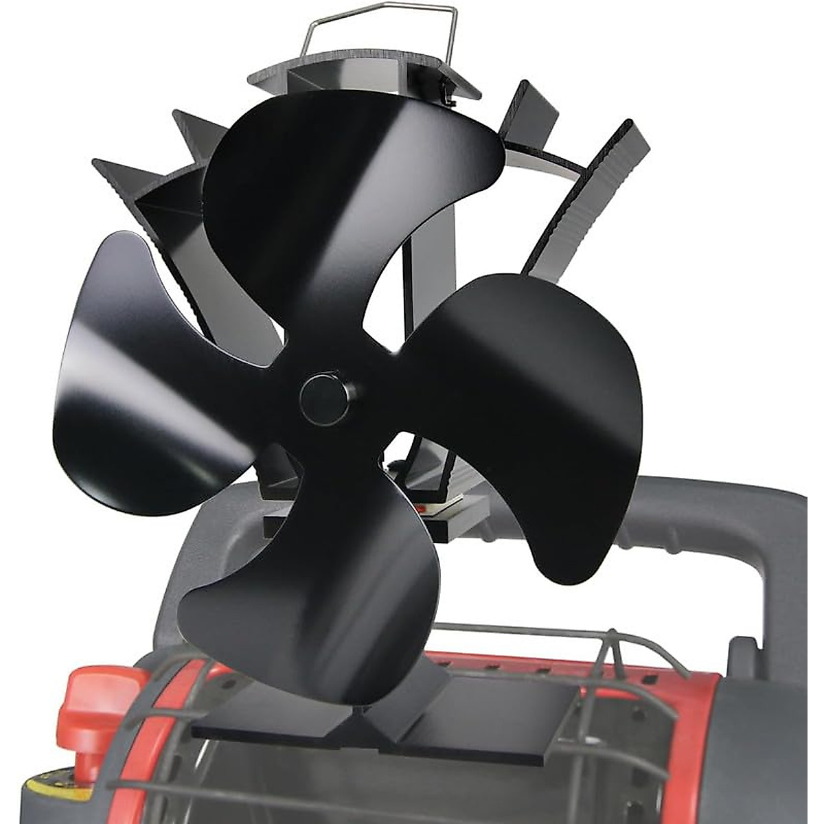 VODA Wood Stove Fan Small New Designed 4 Blades Heat Powered Fireplace Fan for Home Wood/Log Burner/Fireplace(Black)