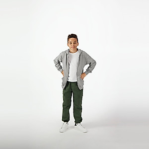 Gildan Youth Full Zip Hoodie Sweatshirt, Style G18600B, Sport Grey, Medium