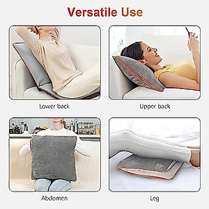 COMFIER Vibration Massage Seat Cushion with Heat,Portable Vibrating Massage Pillow, Back Neck Massager,Gift for Men&Women,4 Vibrating Motors and 2 Heat Levels, Massage Chair Pad for Home Office use