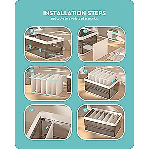 Baffect Wardrobe Clothes Organizer, Large Capacity Plastic Wardrobe Organizer with 7 Grids Adjustable Divided Interior for Closet Storage