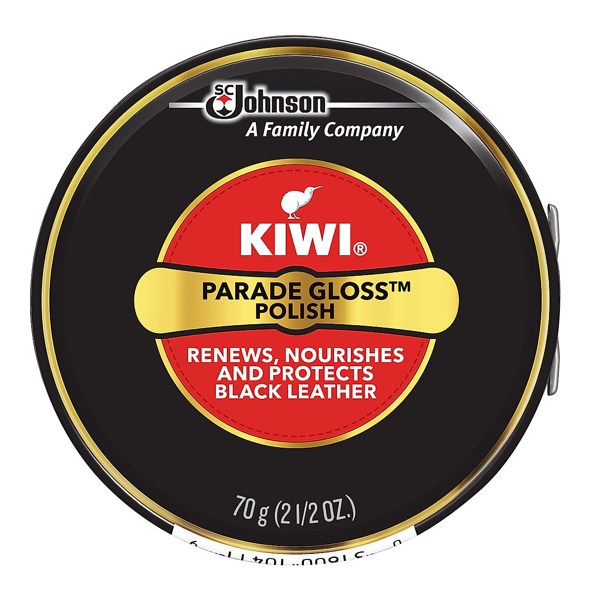 KIWI Black Parade Gloss Shoe Polish and Shine | Leather Shoe Care for Dress Shoes and Boots | Carnuba Wax | 2.5 Oz