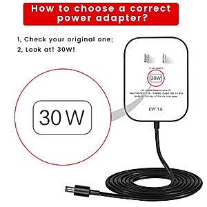 30W Power Adapter Cord Replacement for Echo Show 21, Show 15 2nd, Echo Show 10, Echo Show 8, Echo (4th Gen.), Echo (3rd Gen.) - Wall Charger Plug Long Cable 5ft, Black
