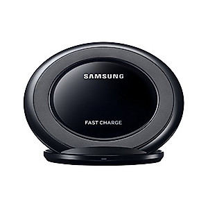 Samsung Qi Certified Fast Charge Wireless Charging Pad + Stand - Supports wireless charging on Qi compatible smartphones - Black