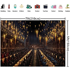 WOLADA 5x3FT Magic Castle School Backdrop Halloween Photo Backdrop Magic Backdrop Witch Wizard School Photography Backdrop Magic Party Backdrop Birthday Party Photo Backdrop Restaurant Backdrop 12584