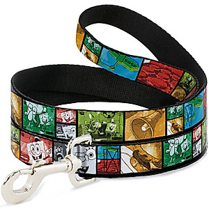 Buckle-Down Pet Leash - Krusty Krab's Cam Scene Blocks - 4 Feet Long - 1/2" Wide