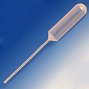 Globe Scientific 139040-250 LDPE Narrow Stem Transfer Pipet, Non-Sterile, Large Bulb, 155mm Length, 15.0mL Capacity (Box of 250)
