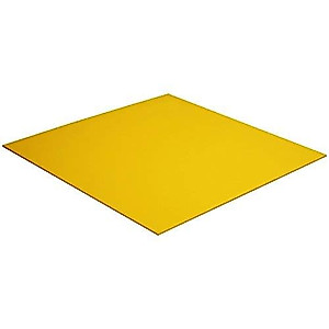 Acrylic Plexiglass Sheet 1/8” Thick Lucite Plastic Board for DIY and Art Projects, Décor and Home Improvement Weather and UV Resistant Glass Replacement 12" x 12" Pre-Cut Plexiglass Sheets(Yellow)