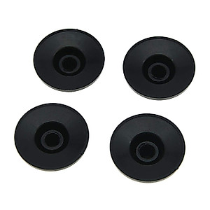 KAISH 4X Black with Silver Cap LP Guitar Witch Hat Knobs Top Hat Knob for Epi Les Paul SG