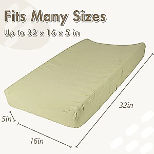Muslin Changing Pad Cover Unisex, Solid Color Muslin Baby Changing Mats for Boys & Girls, 100% Cotton 3-Pack Breathable and Skin-Friendly Changing Table Covers, Large