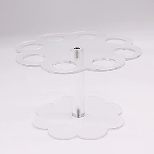 HMROVOOM 8 Holes Ice Cream Cone Holder,Acrylic Ice Cream Stand,Cone Holder Rack for Party Wedding Birthday(8 Holes Flower Shape)