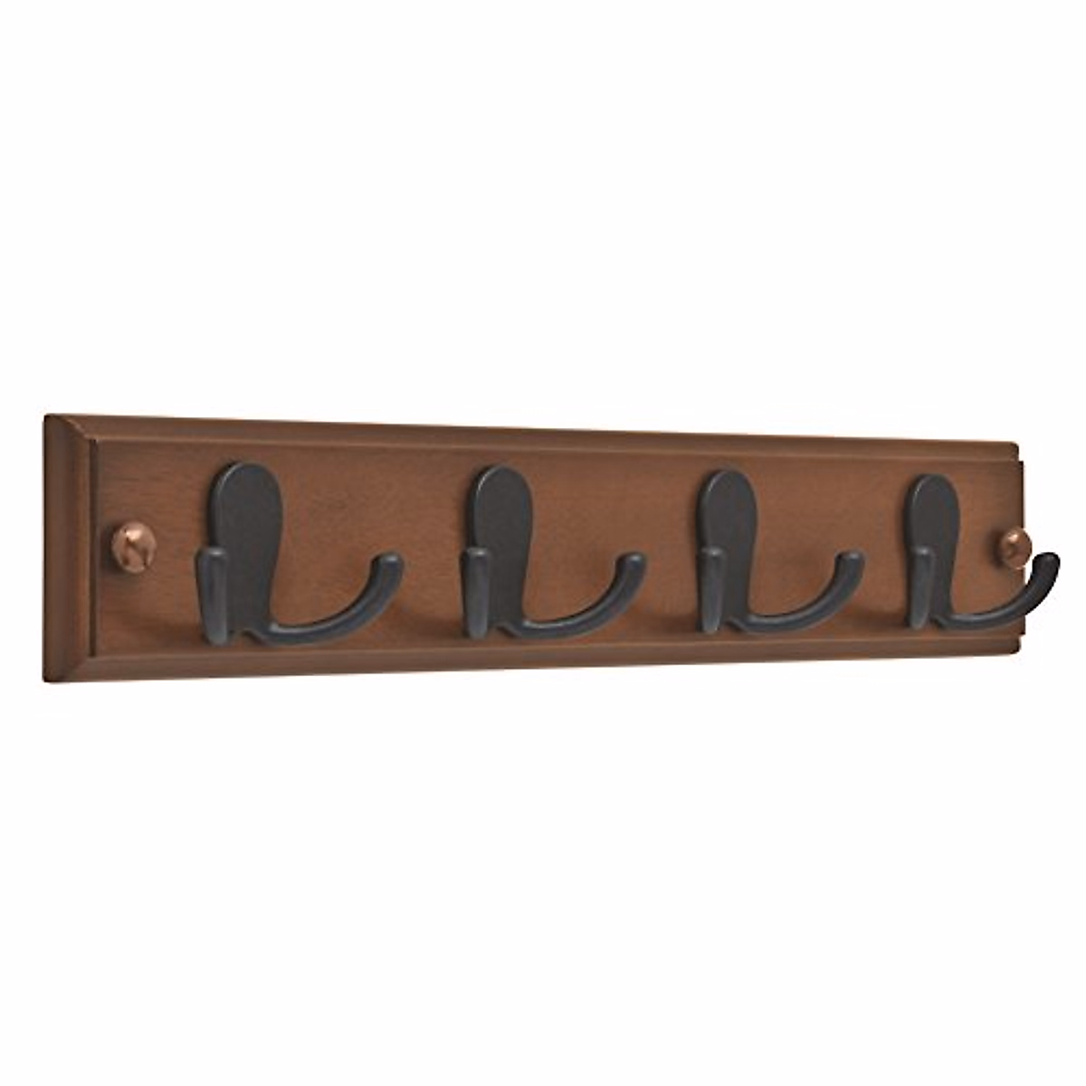 Franklin Brass R37592K-CSI-R Double Prong Robe Hook Rack, 16 in. Cocoa & Soft Iron